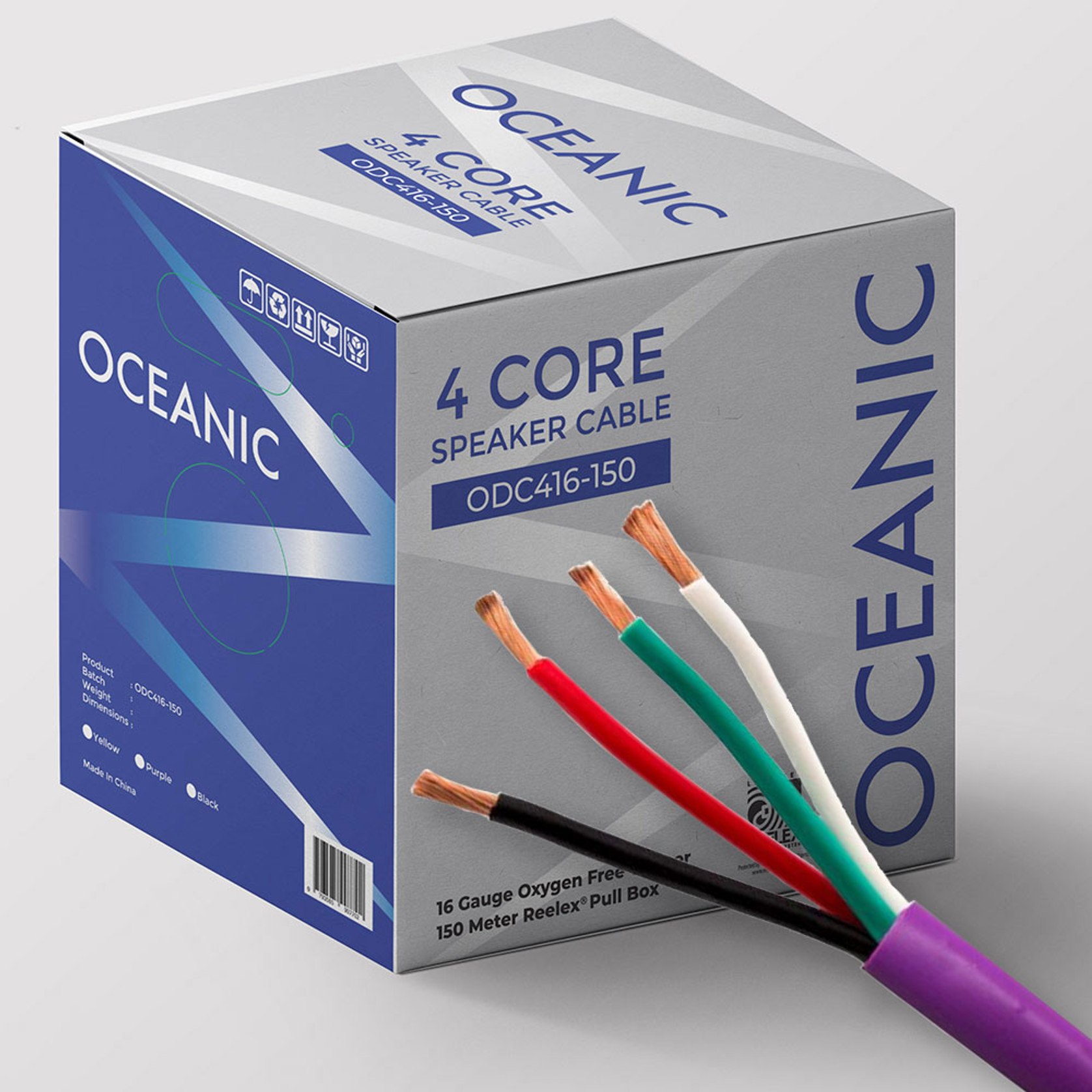 Oceanic 4 Core Speaker Cable 16 AWG - Reelex - Purple | ArchiPro AU