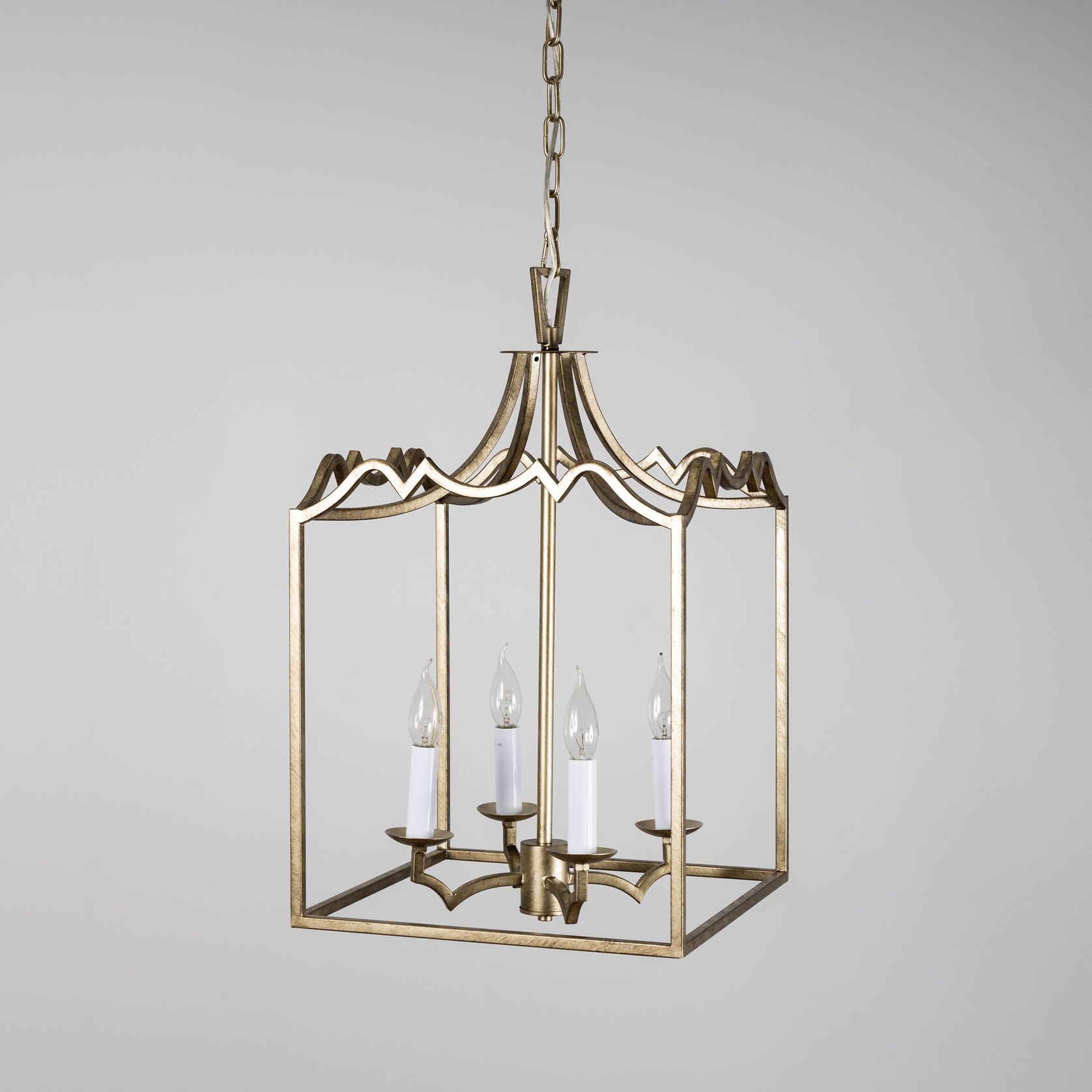 Detailed Box Frame Lantern Pendant Light - Champagne | ArchiPro AU