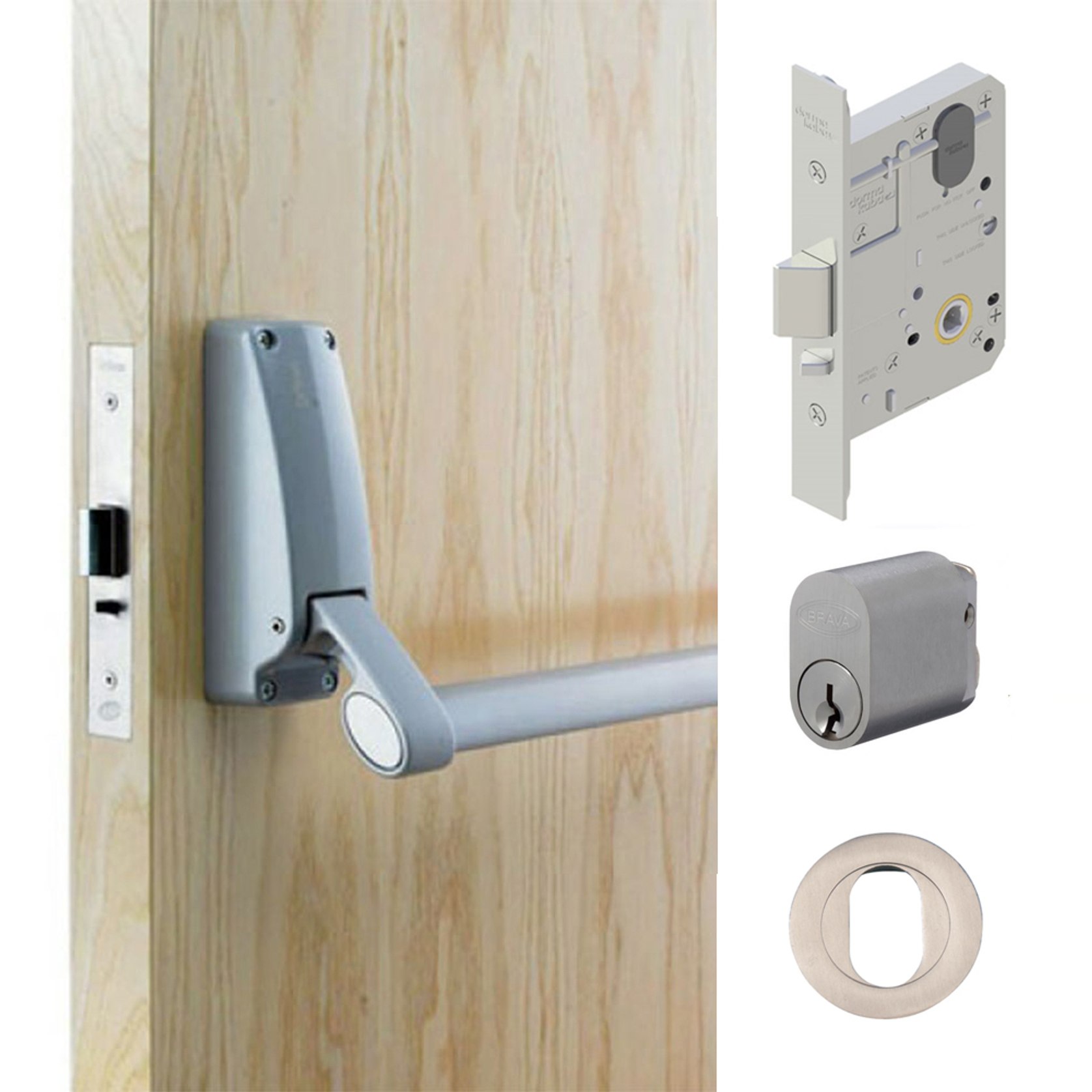 Briton Panic Bar Pack w/ Mortice Lock & Cylinder | ArchiPro AU