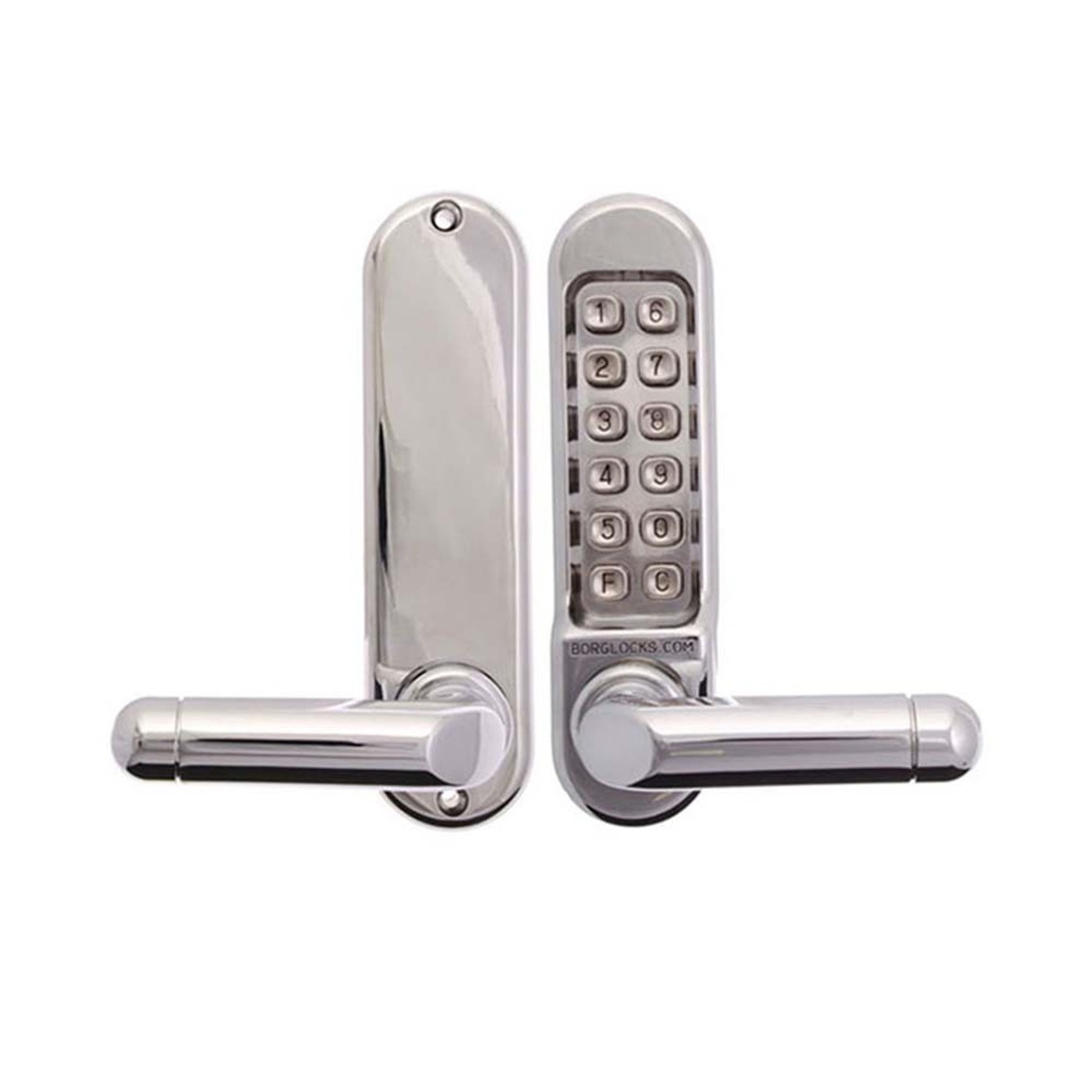 Borg Digital Door Lock Lever Keyless Marine Grade Chrome Plate BL5201MG ...