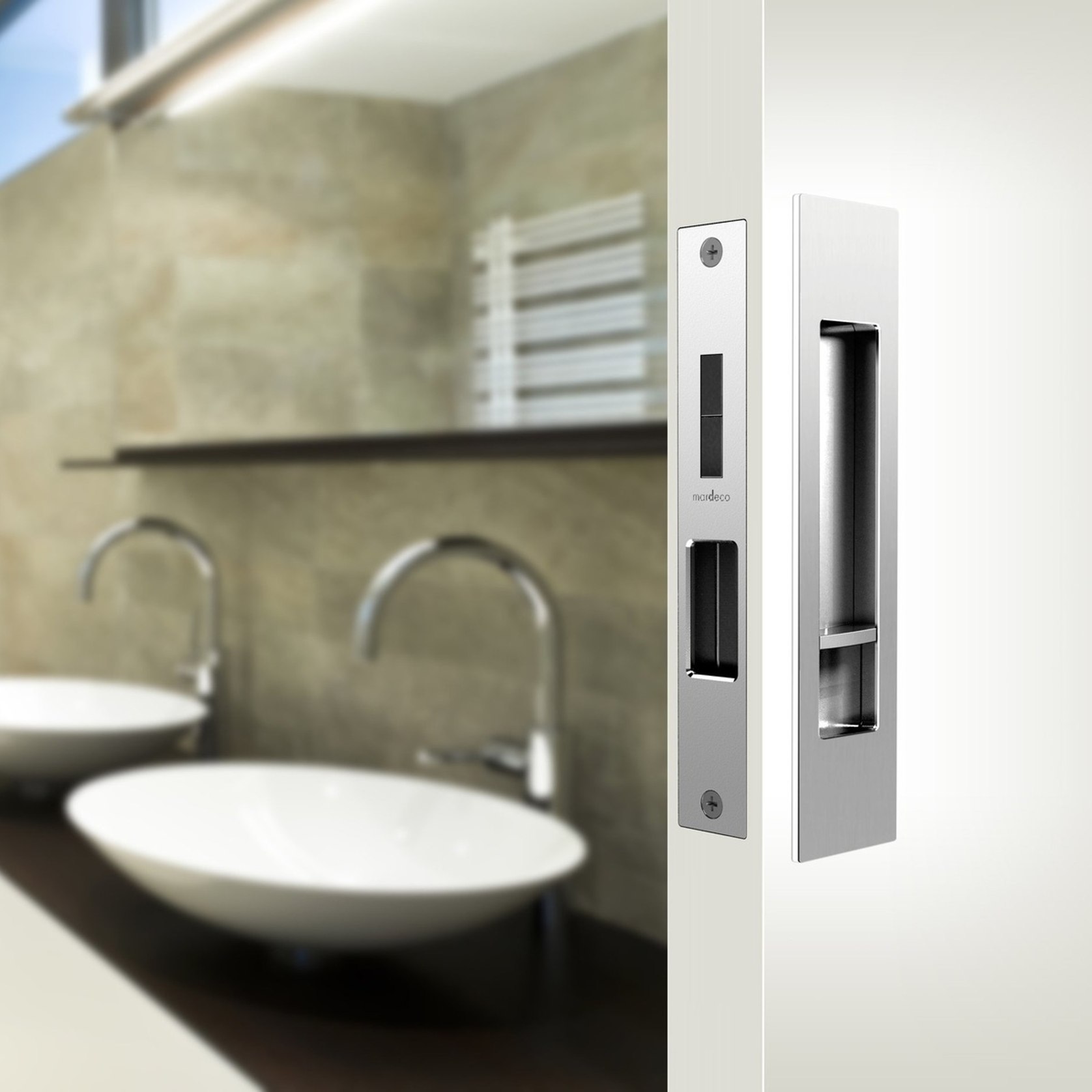 Mardeco 'M' Series Flush Pull Privacy Set Polished Chrome for Sliding ...