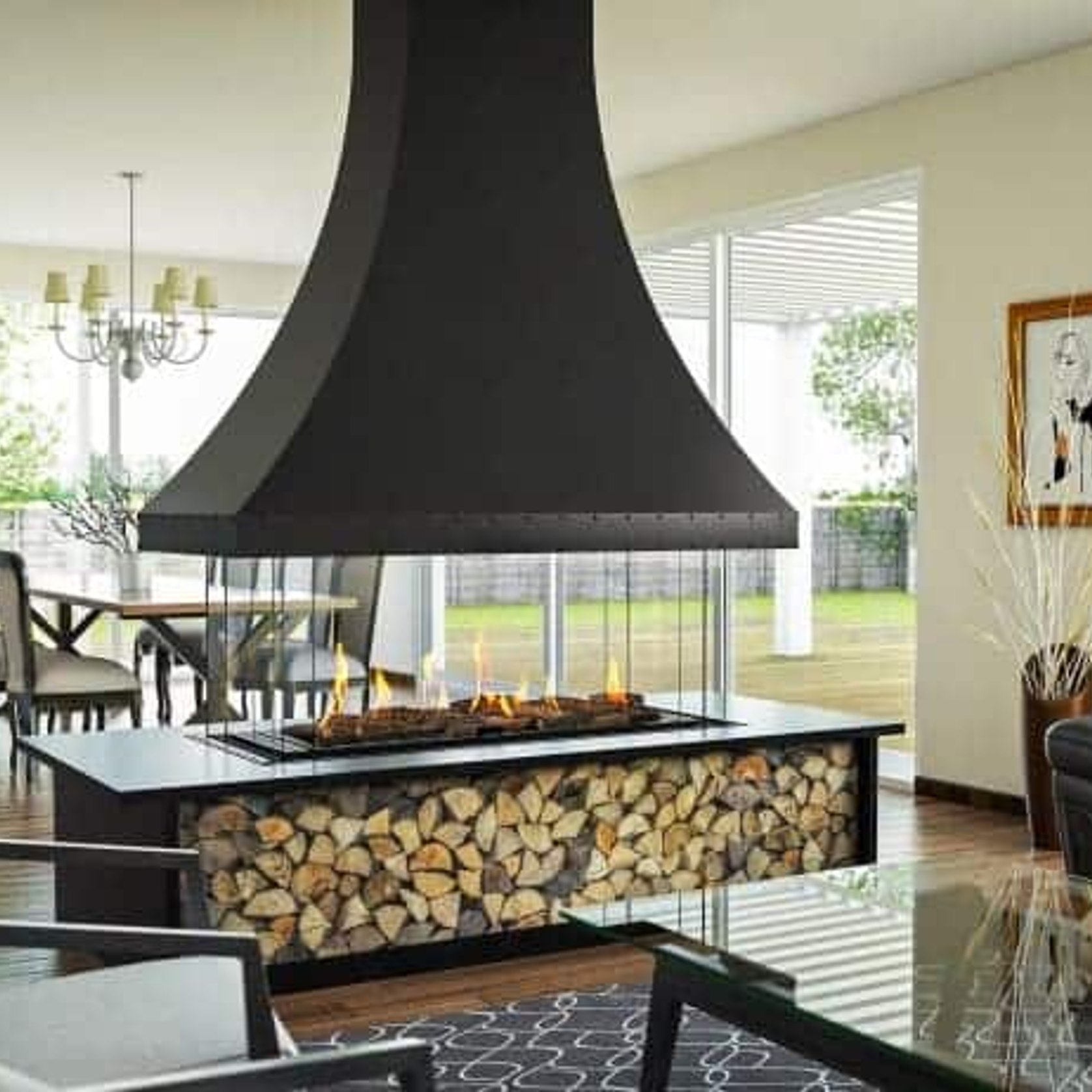 Ortal 4 x Sided Glass Gas Fireplace 130 | ArchiPro AU