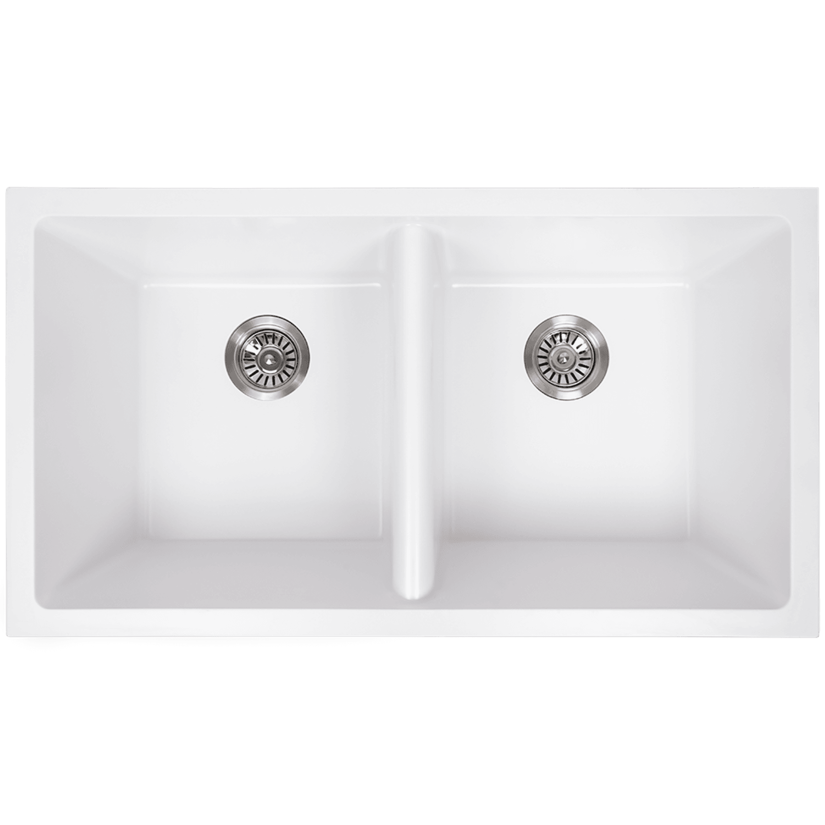 Keith 848x467 White Granite Double Bowl Sink | ArchiPro AU