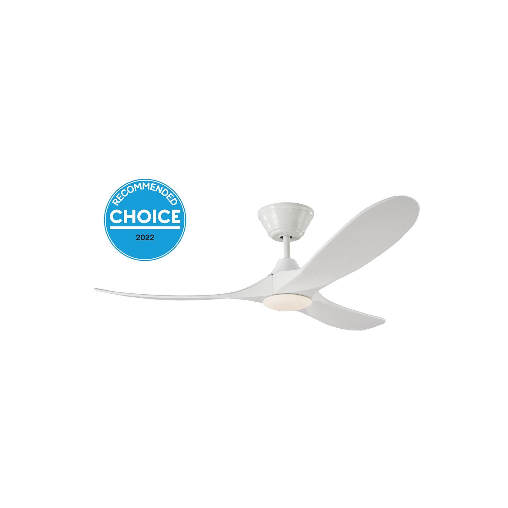 Milano SLIDER NOVA Full Moon White (Solid Timber) Blade Fan - LED Light ...