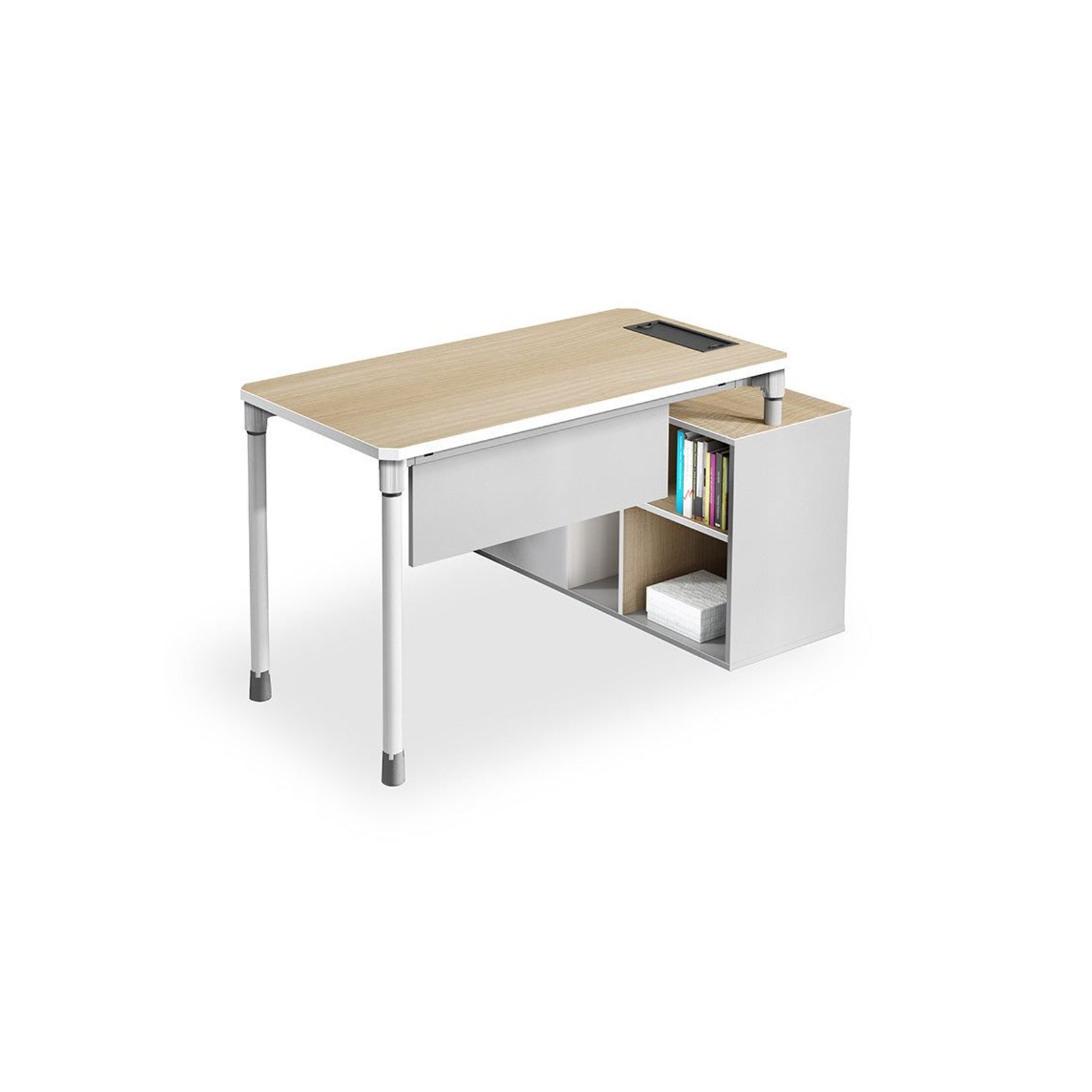RAVEN SINGLE Workstation 160-180/100cm - Natural White | ArchiPro AU