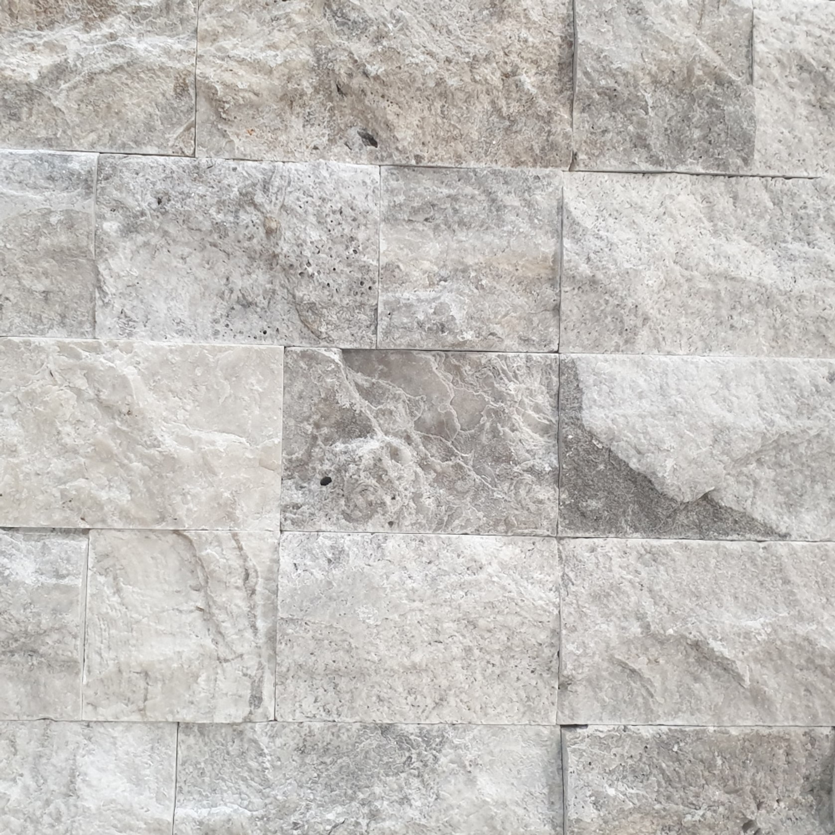 Aqua Silver Split Face Travertine Wall Cladding | ArchiPro AU