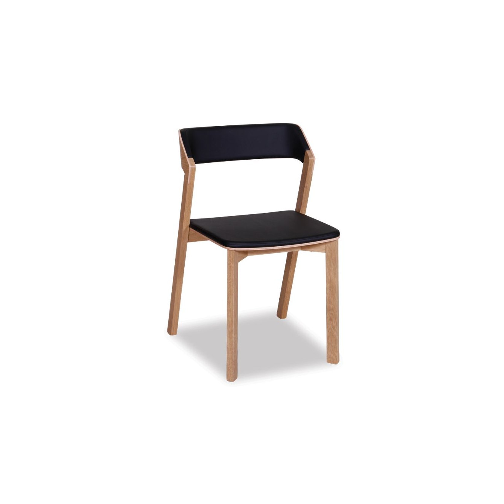 Merano Dining Chair - Natural Oak - Black Pad - by TON | ArchiPro AU