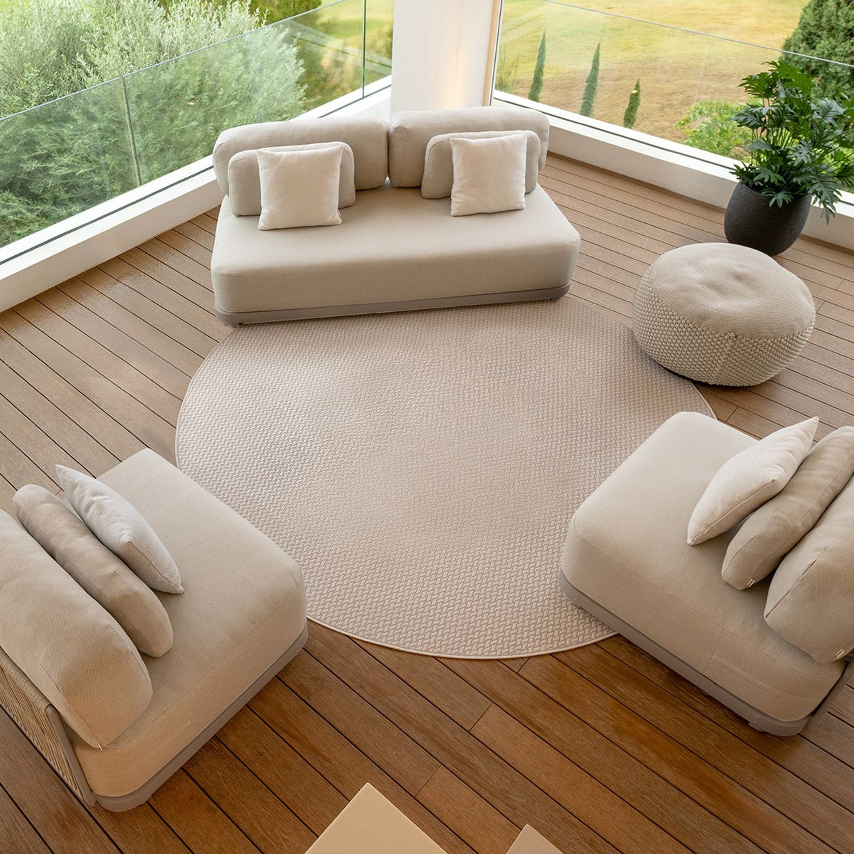 Durbuy Armless 3pc Rope Outdoor Lounge Setting | ArchiPro AU