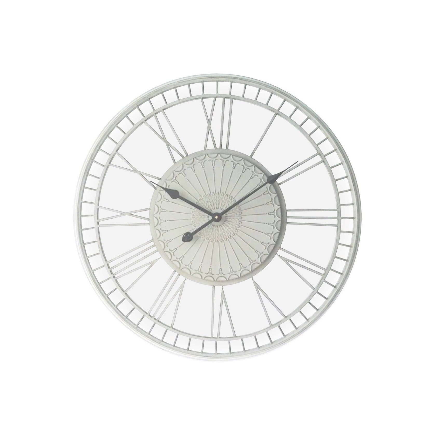 Tuscany | Large Metal Wall Clock - Distressed Cream | ArchiPro AU