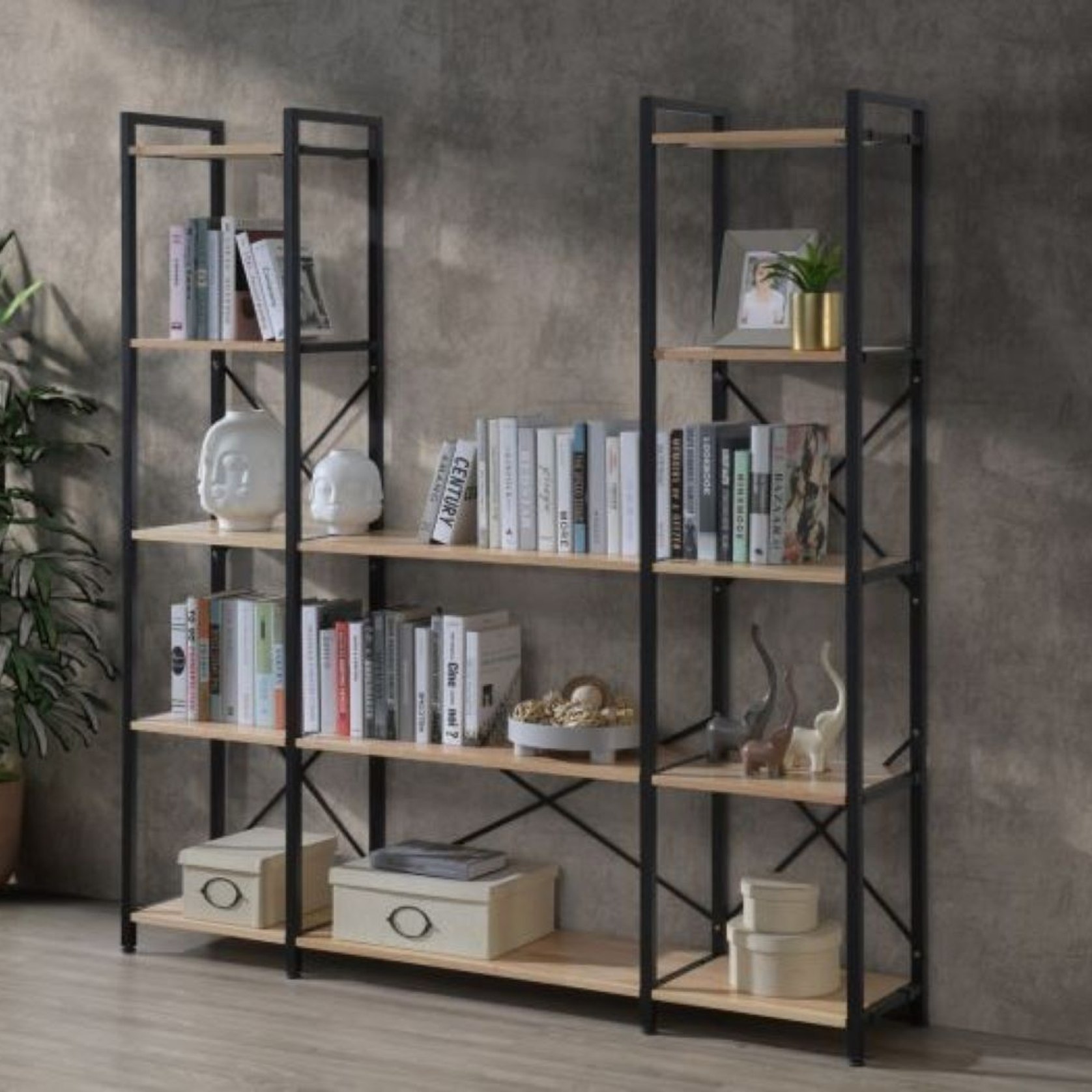 Axel 3PCE Shelving Unit U shape Tall | Black Steel | ArchiPro AU