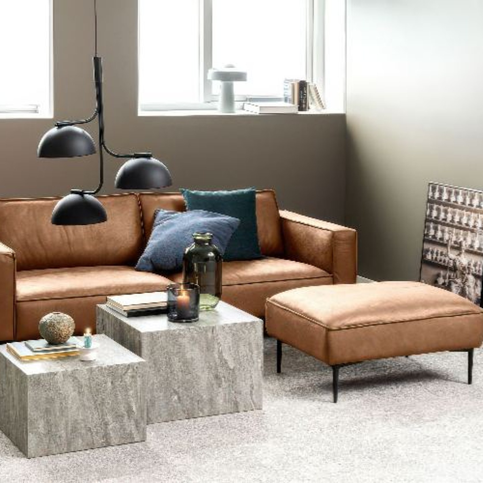 Enzo Ottoman - Leather Mix | ArchiPro AU