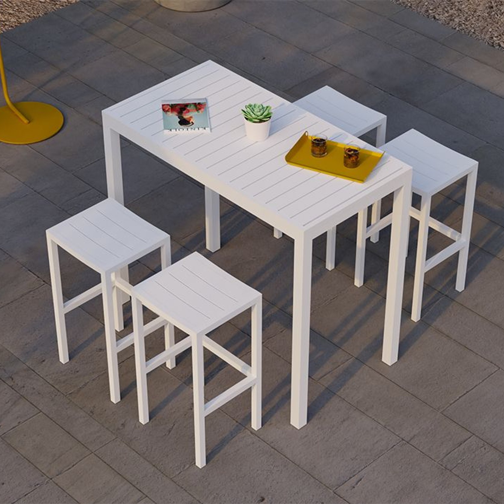 Halki Stool - Outdoor - White | ArchiPro AU