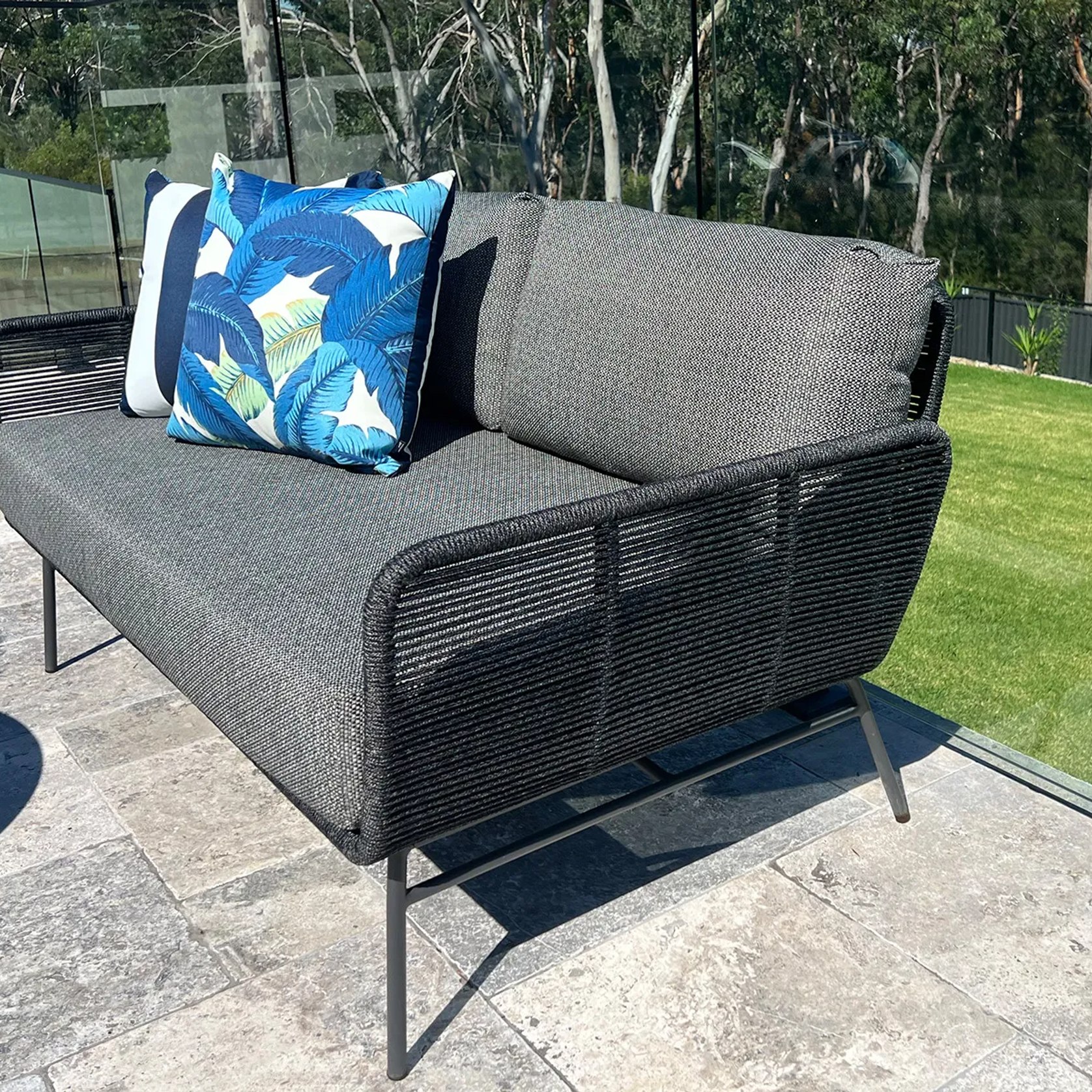 Brielle Two Seater Rope Outdoor Lounge | ArchiPro AU