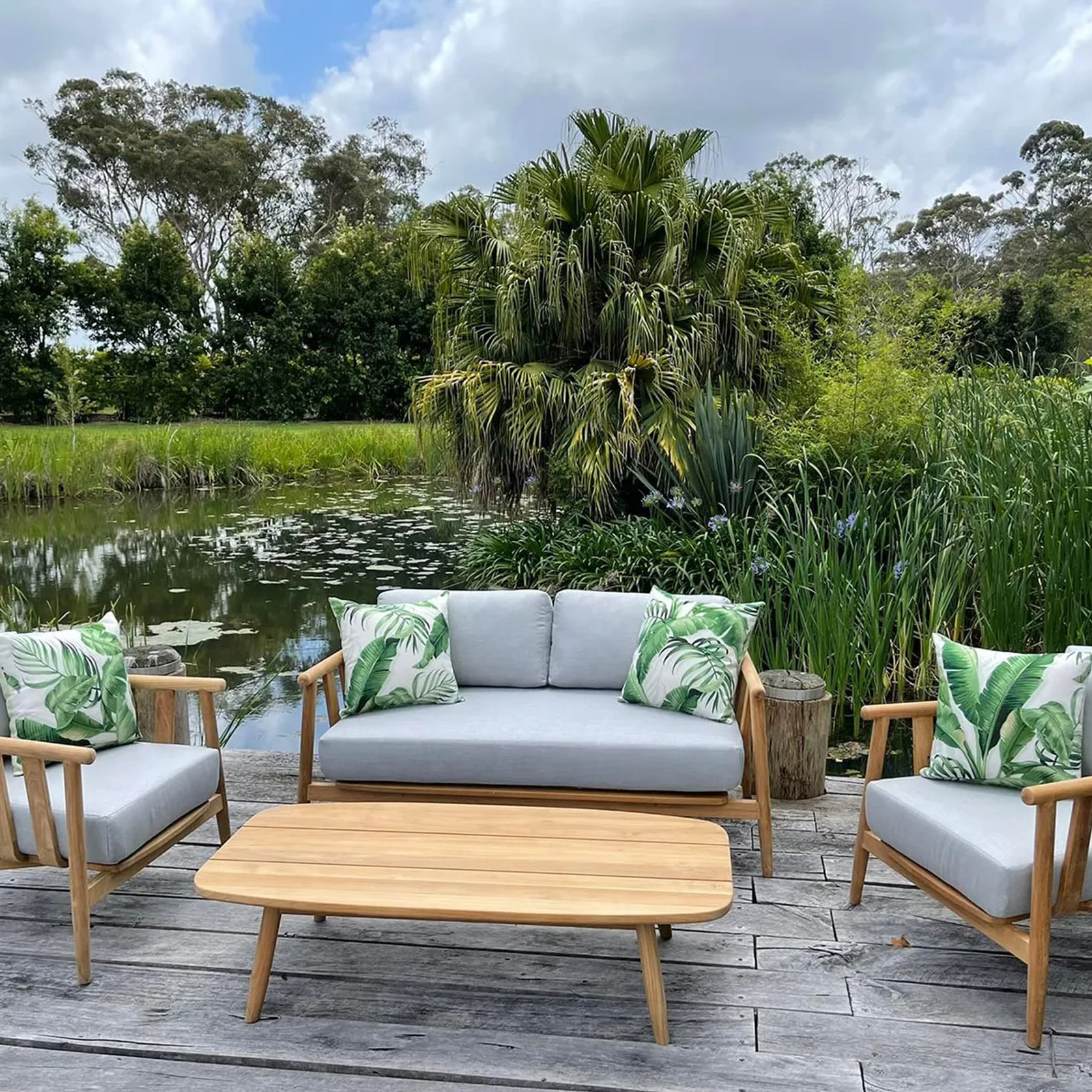 Float 4pc Teak Outdoor Lounge Setting | ArchiPro AU