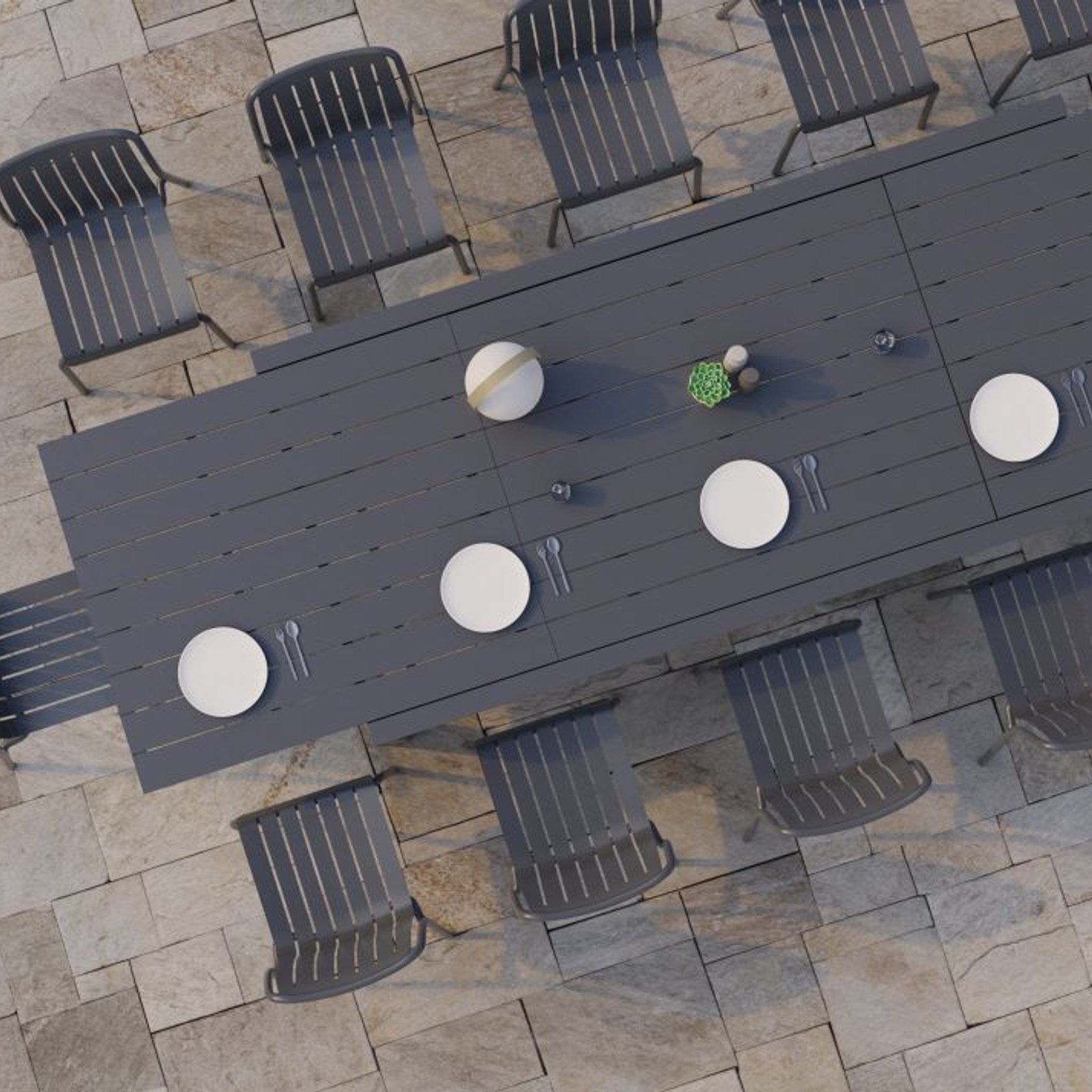 Reflect Table - Outdoor - Extendable 220/338 x 106cm - Charcoal ...