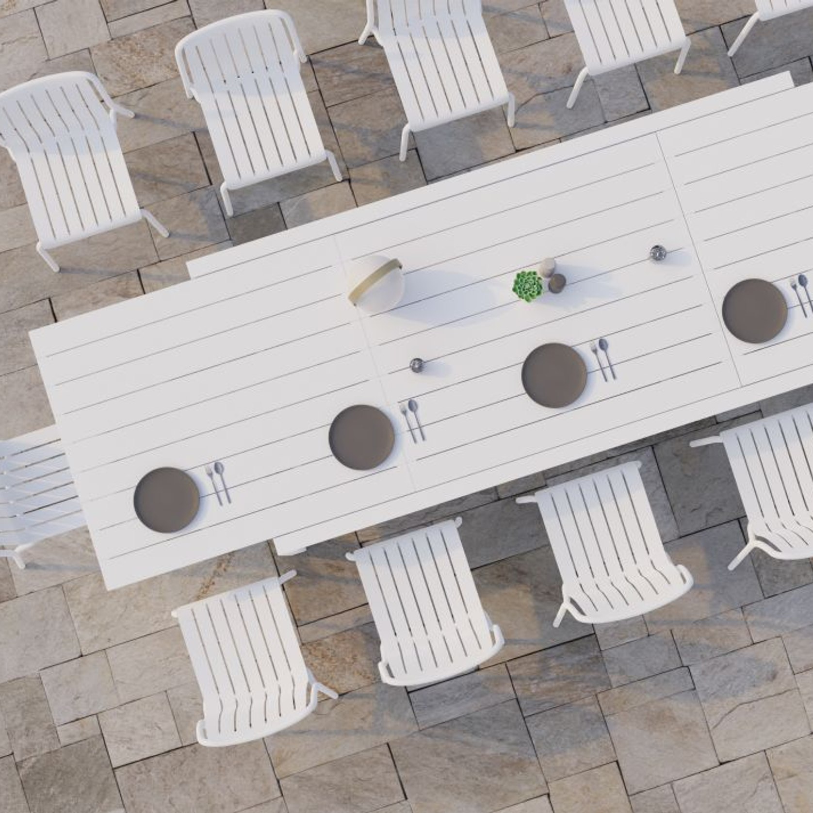 Reflect Table - Outdoor - Extendable 220/338 x 106cm - White | ArchiPro AU