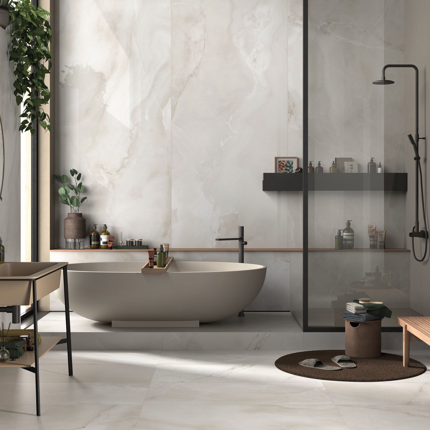 Onyx White Marble Look Porcelain Tiles | ArchiPro AU