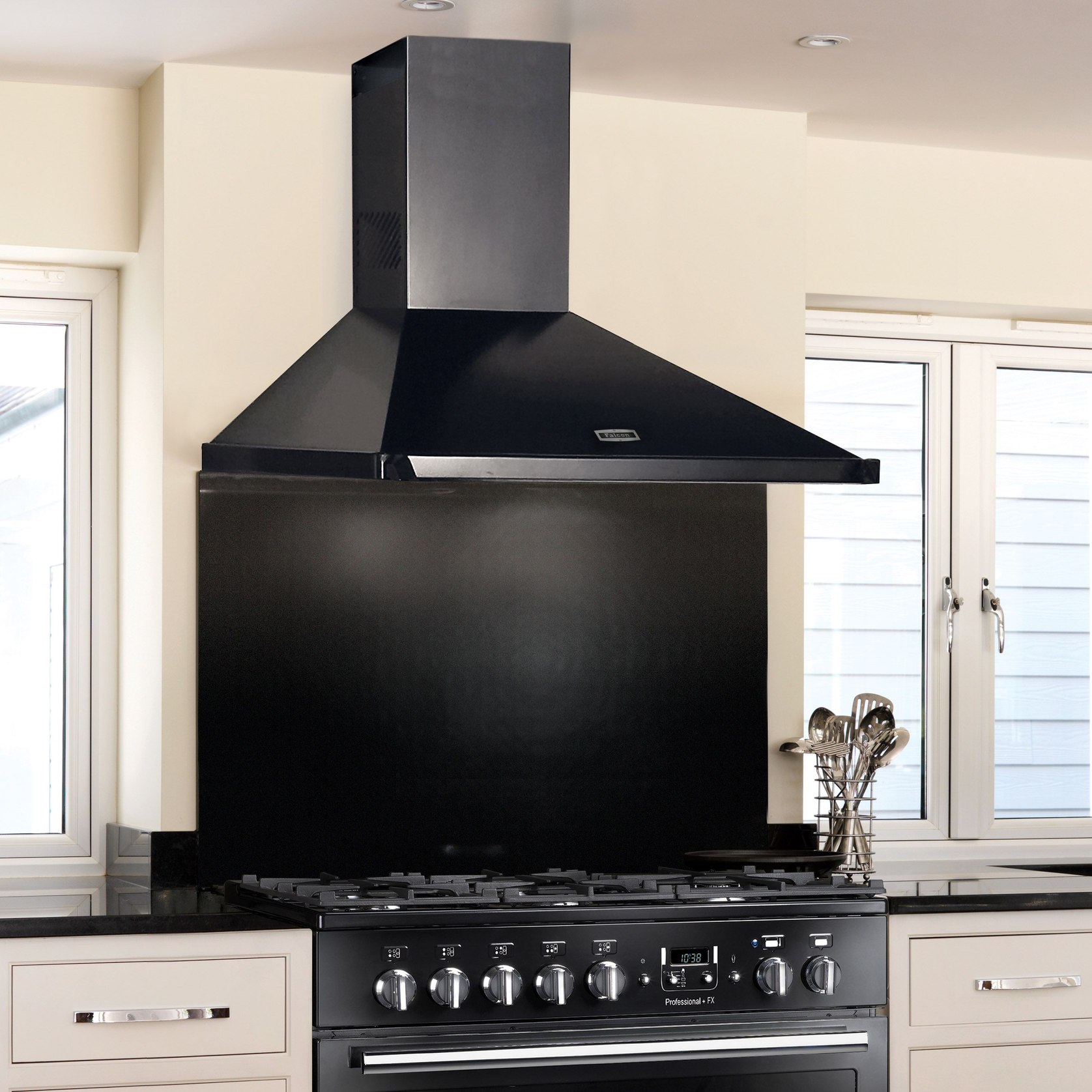 Falcon Black 90cm Canopy Rangehood | ArchiPro AU