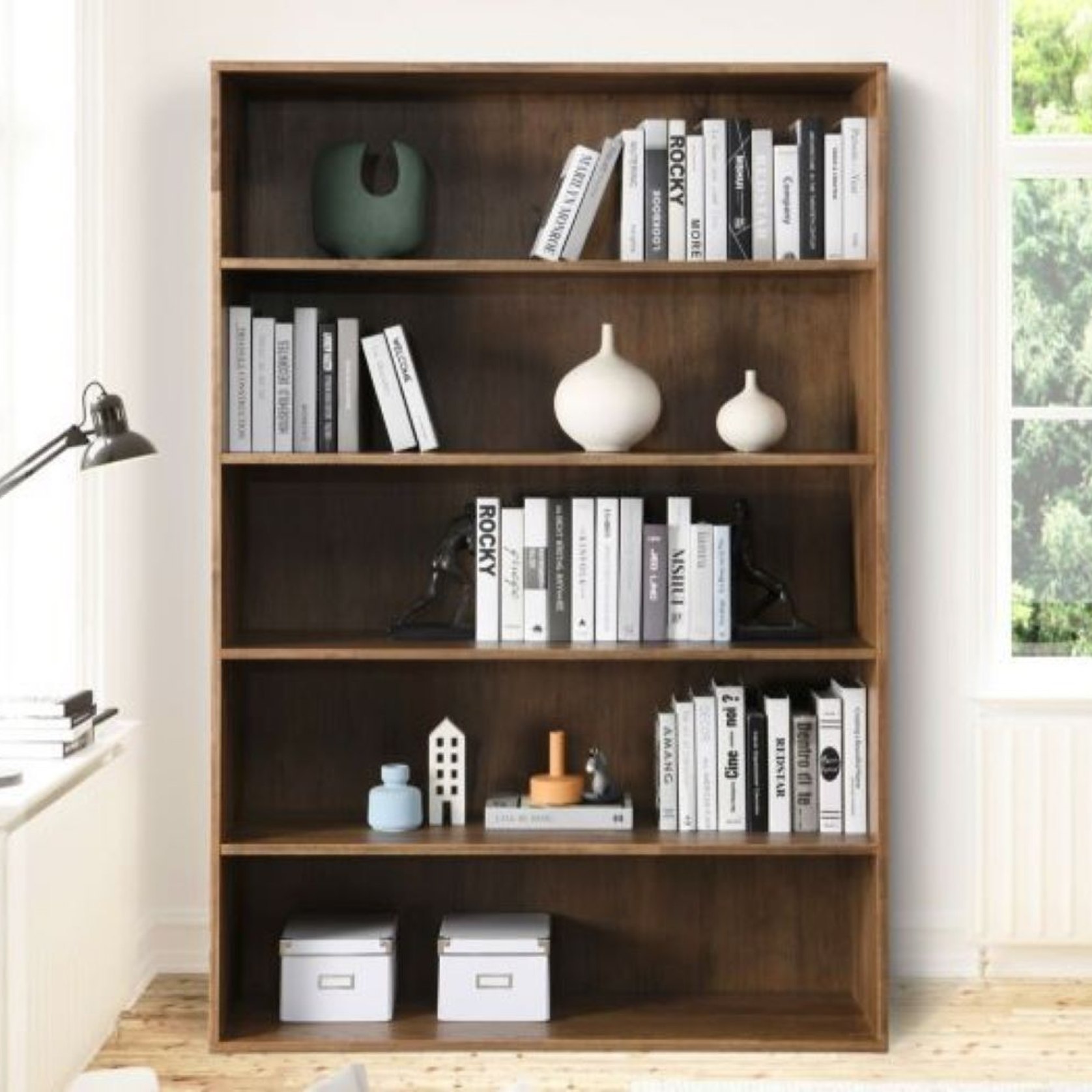 Stax Hardwood Bookcase | Rustic Walnut | Wide 1.2m | ArchiPro AU