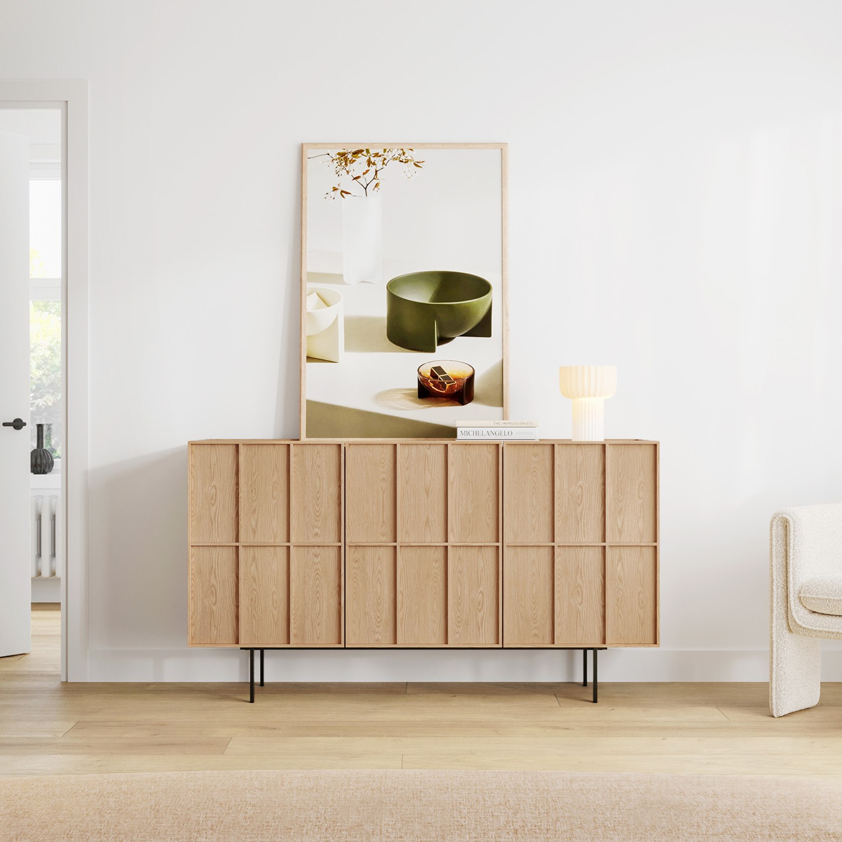 Linea 160cm Sideboard Cabinet Natural Oak | L3 Home | ArchiPro AU