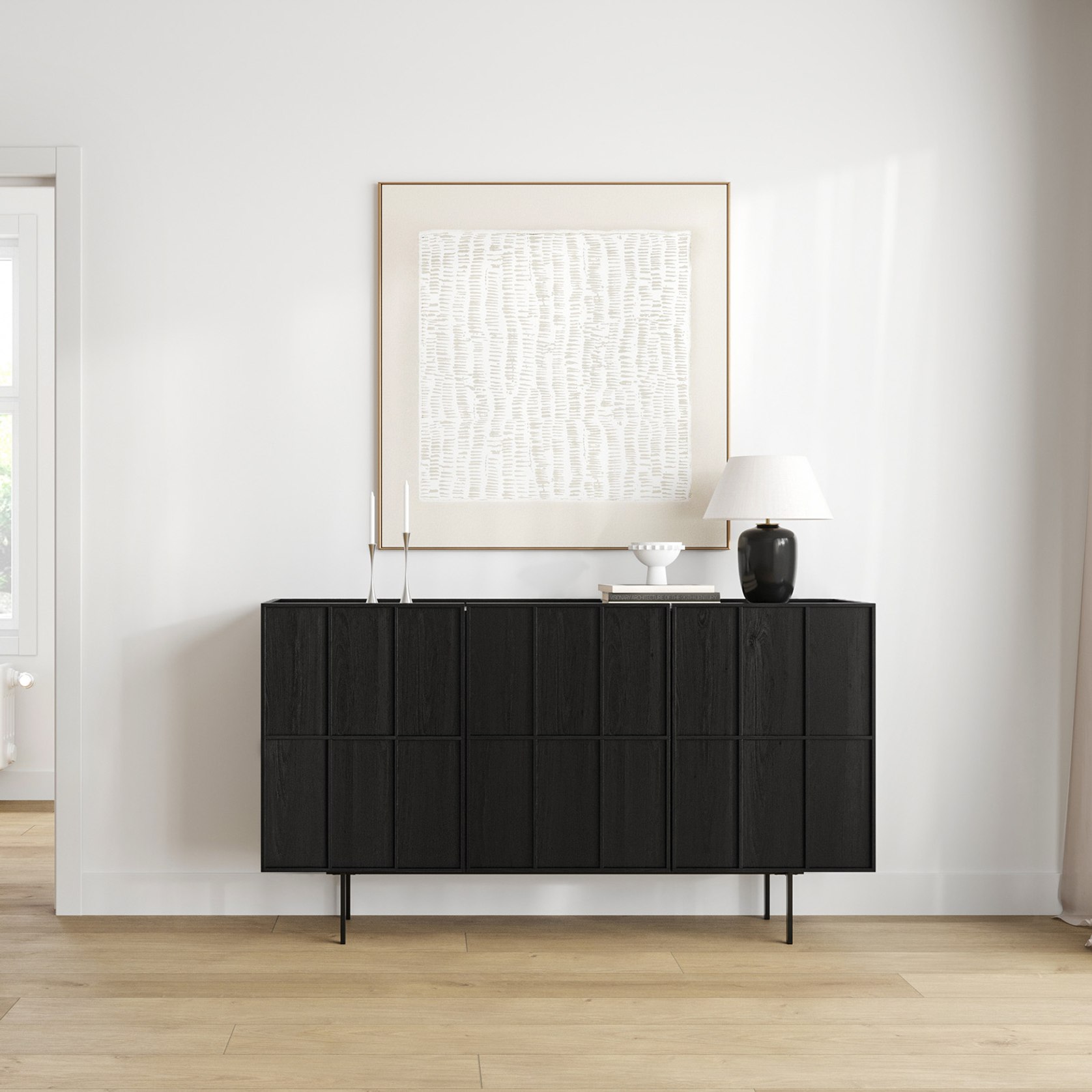 Linea 160cm Sideboard Cabinet Black Oak | L3 Home | ArchiPro AU