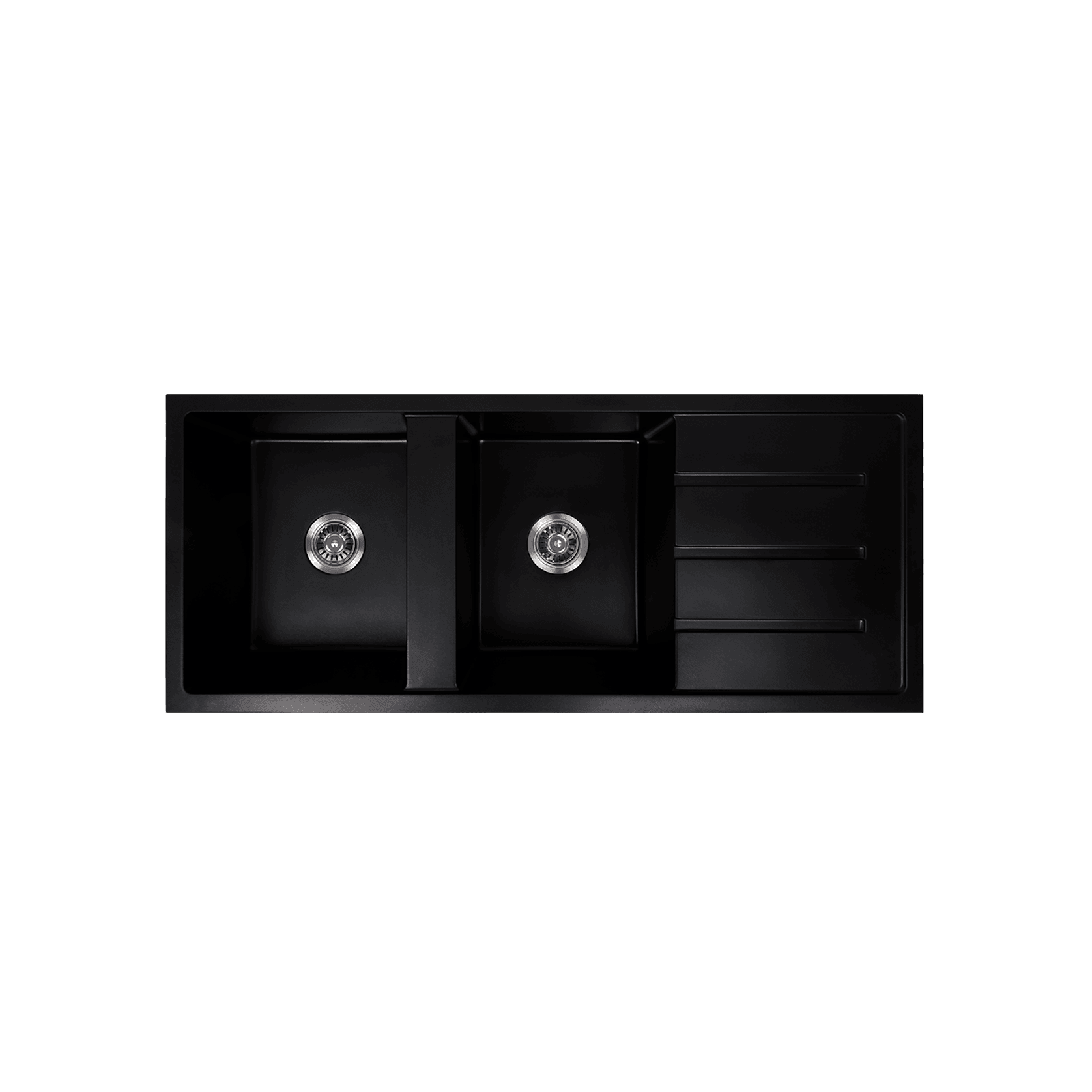 Darlene 1200x500 Black Granite Drainboard Bowl Sink | ArchiPro AU