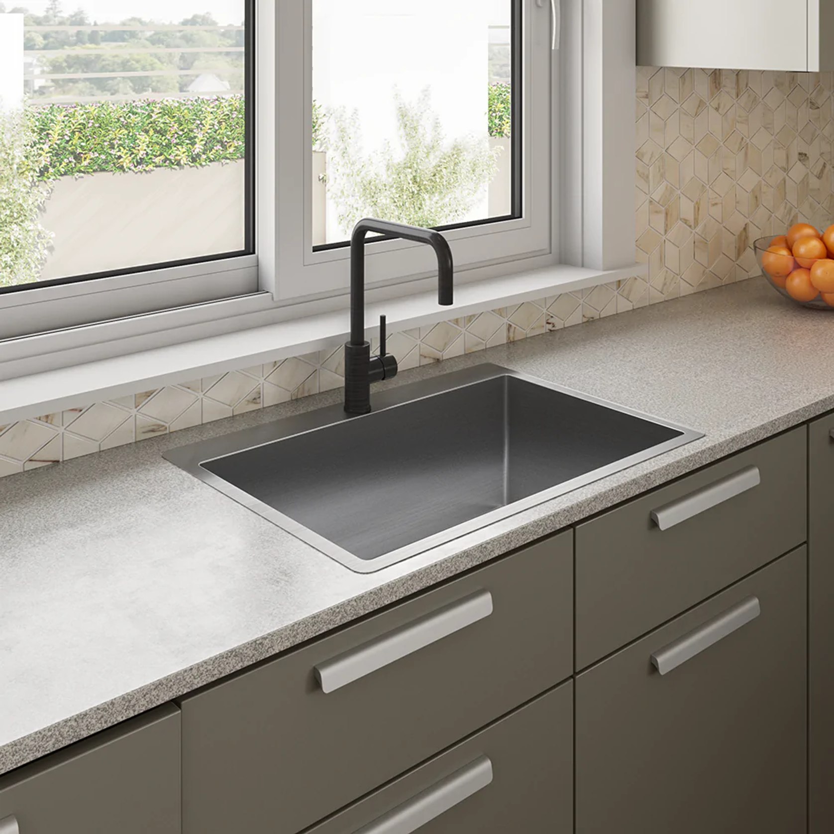 Noah 700x500 Large Single Bowl Tap Landing Sink | ArchiPro AU