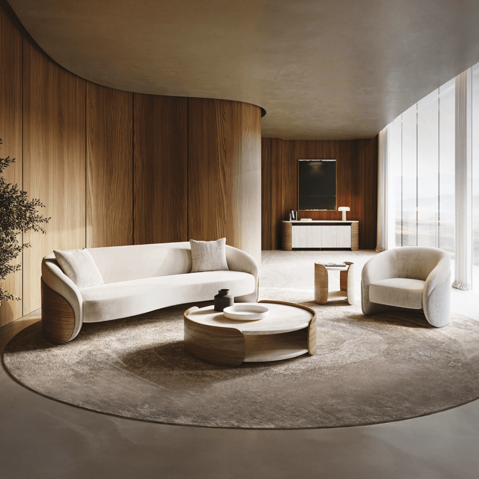 Fleur Wood Back Sofa | ArchiPro AU