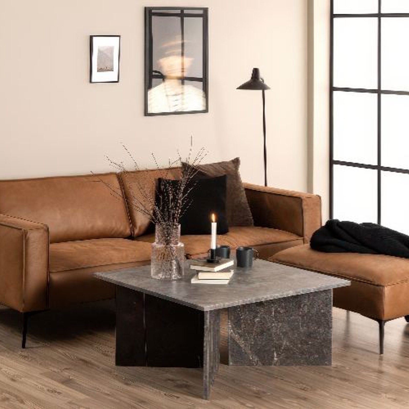 Enzo 3 Seat Sofa - Leather Mix | ArchiPro AU