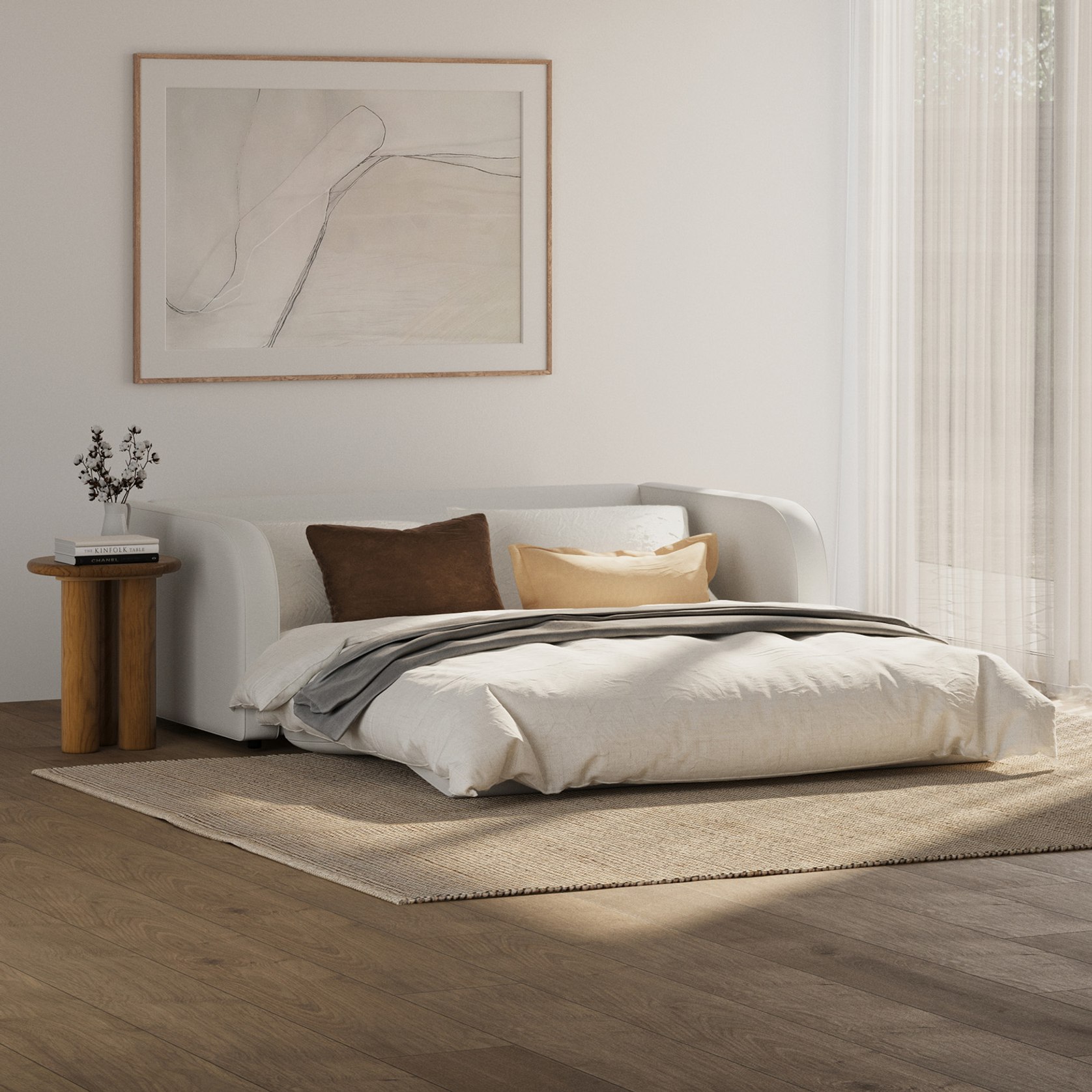 Doze 2.5 Seater Double Sofa Bed | Cosmic Latte | ArchiPro AU