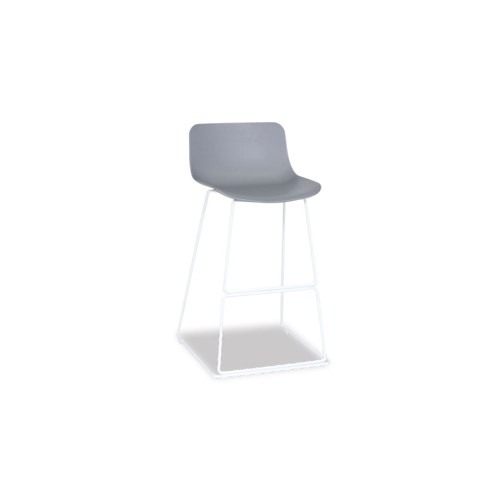 Umbria Stool - White - Grey Shell - 66cm Kitchen Bench Height | ArchiPro AU