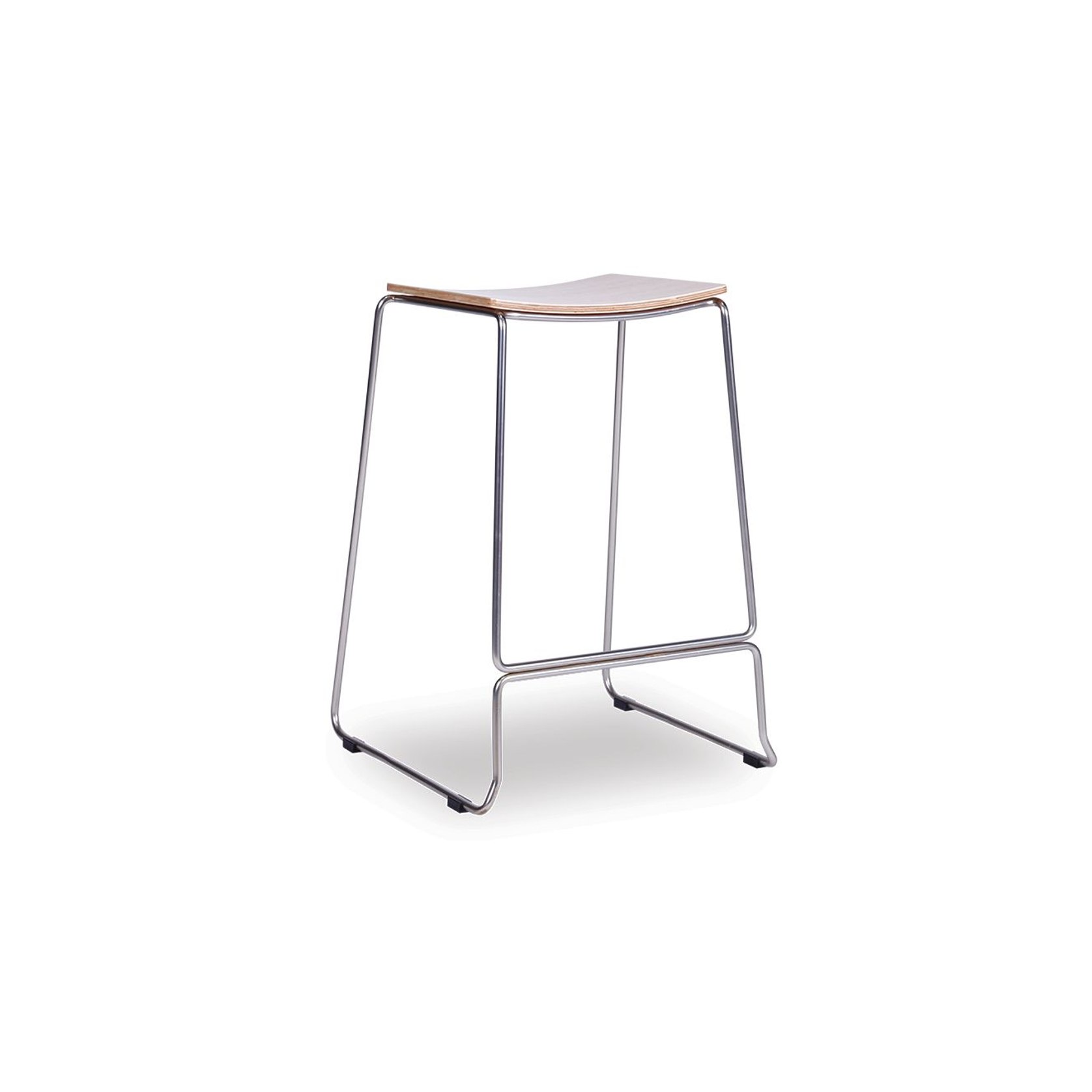 Ardent Stool - Brushed Steel - Natural | ArchiPro AU