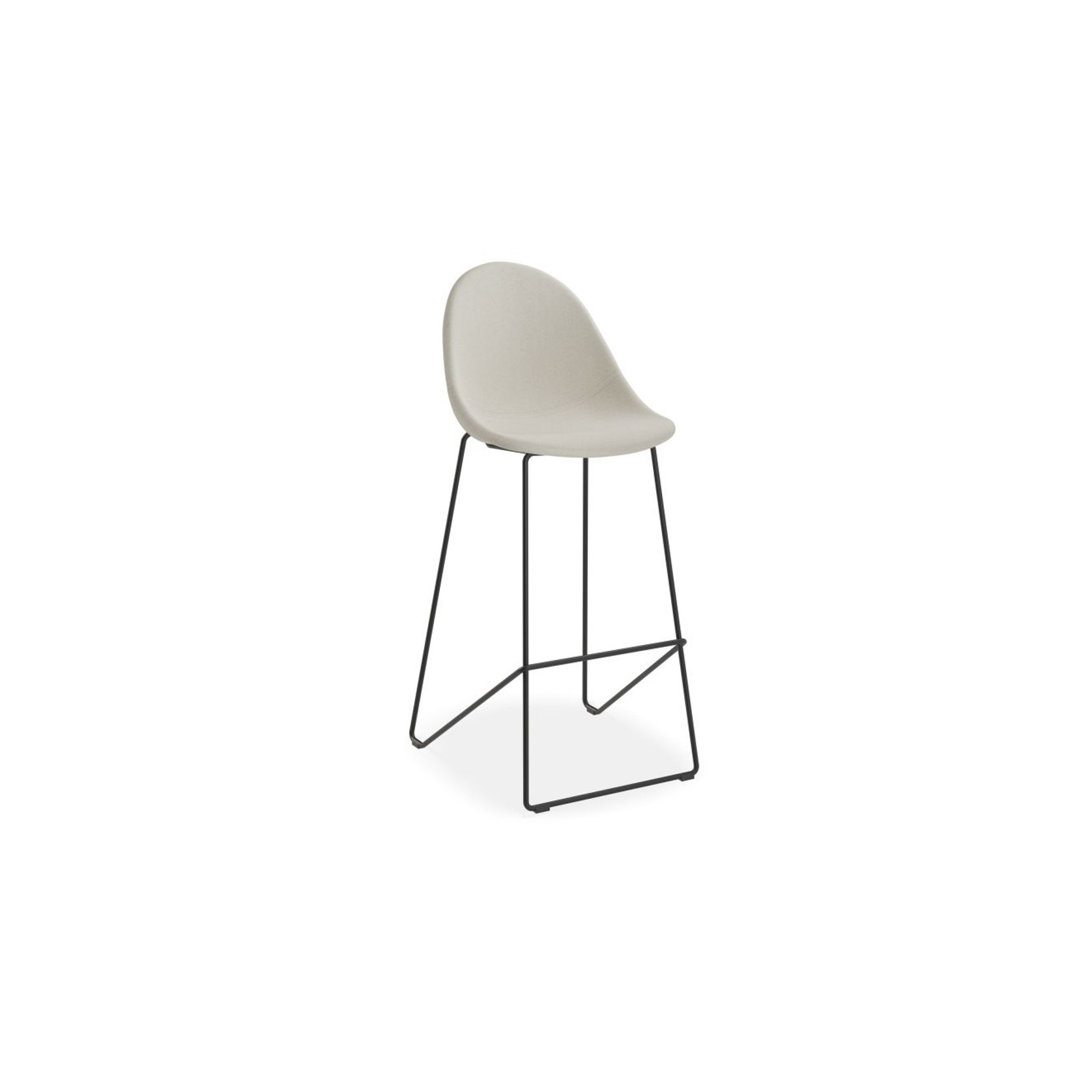 Pebble Fabric Light Grey Upholstered Stool - Counter Stool 65cm Seat ...