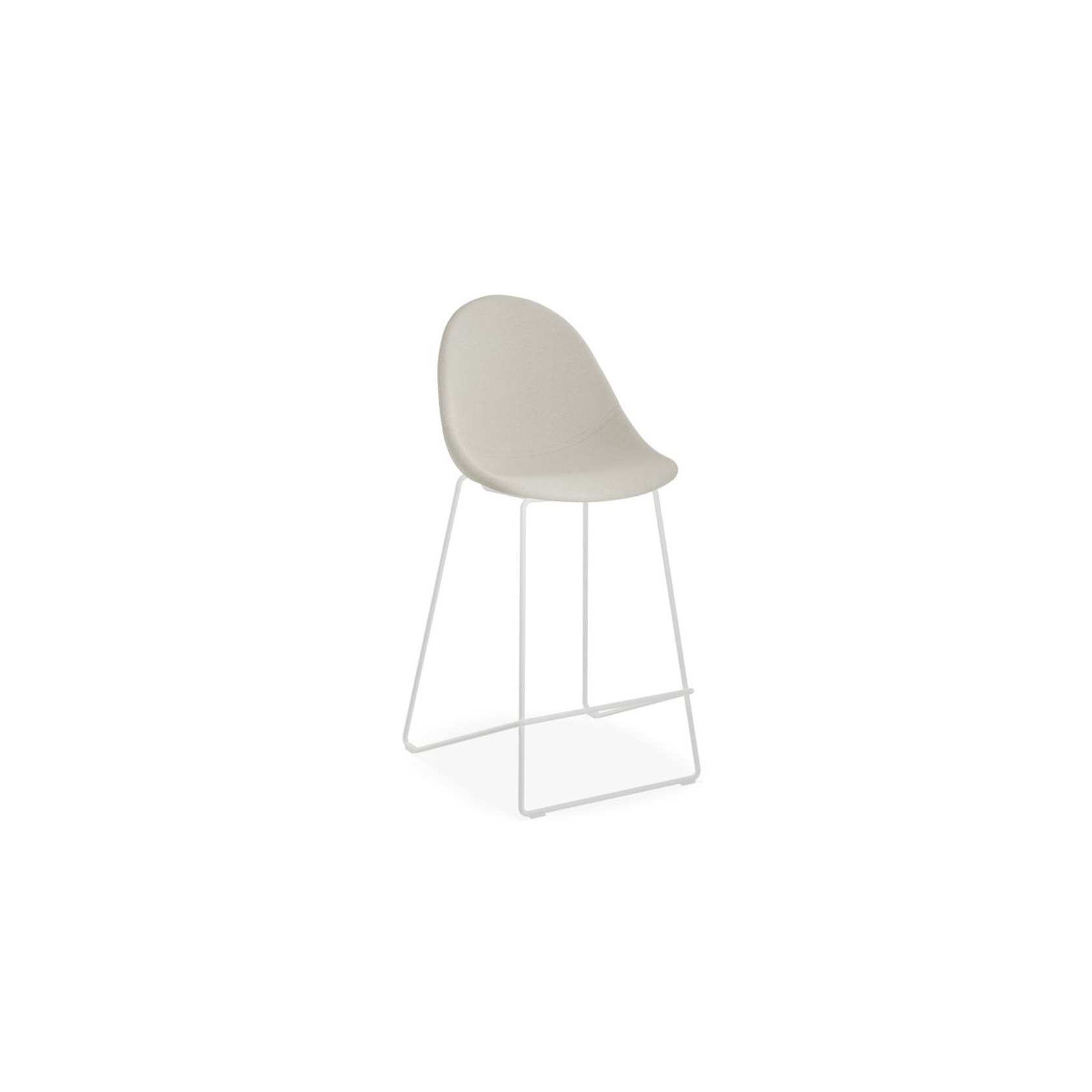 Pebble Fabric Light Grey Upholstered Stool - Counter Stool 65cm Seat ...