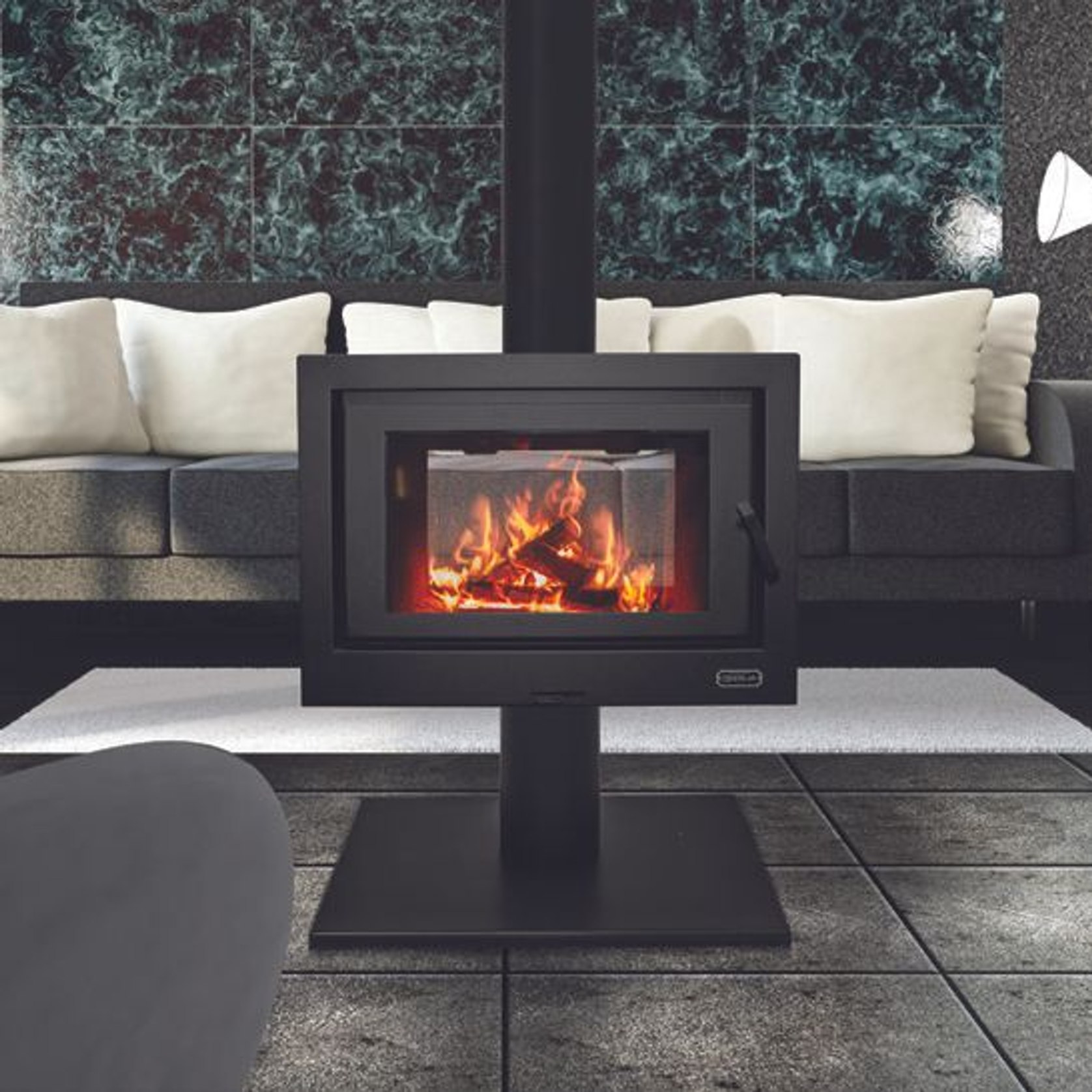 Kemlan See-Through Cube Rural Wood Fireplace | ArchiPro AU