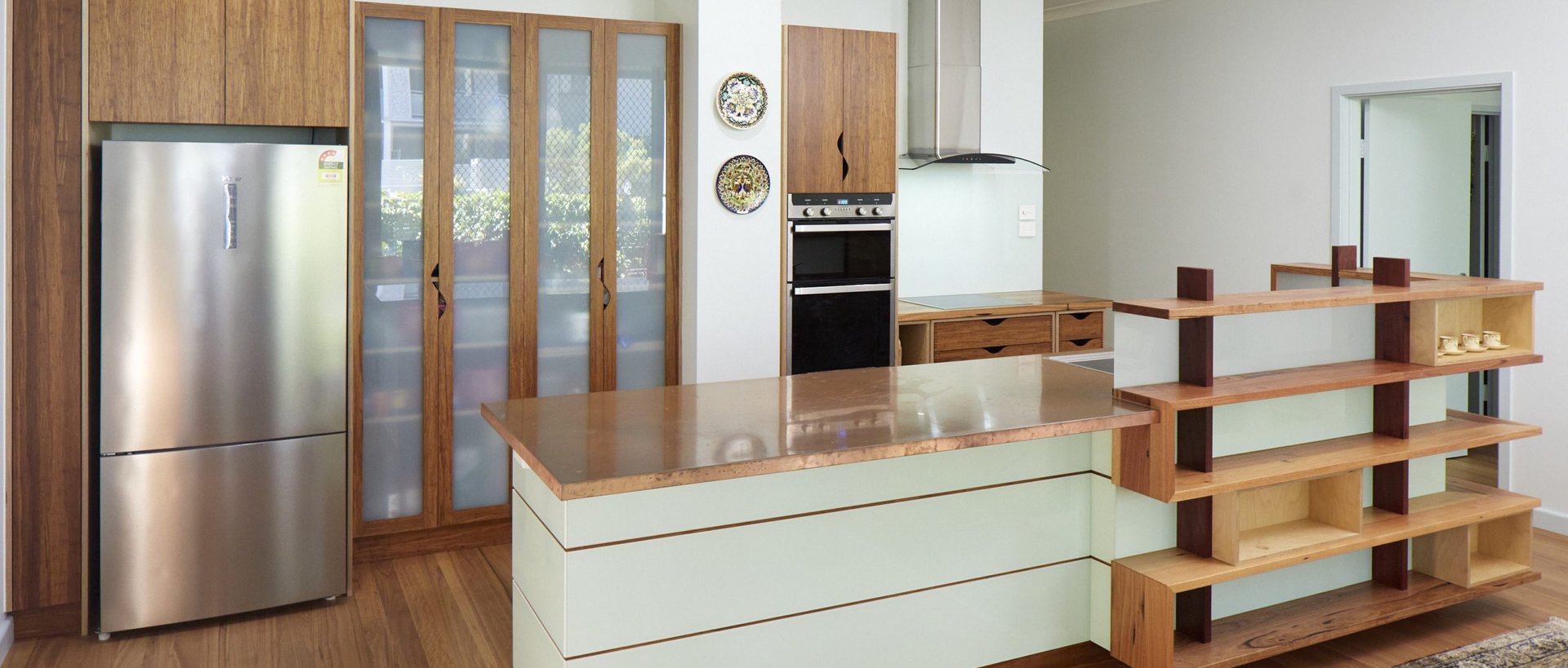 Plywood, Glass and Copper Kitchen by Select Custom Joinery | ArchiPro AU