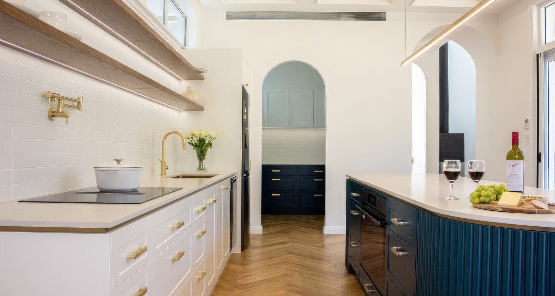 Curved Reeded Kitchen - Warrawee by Vitality Kitchens & Joinery ...